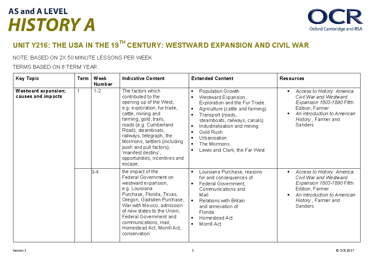 400784 unit y216 the usa in the 19th century westward expansion and ...