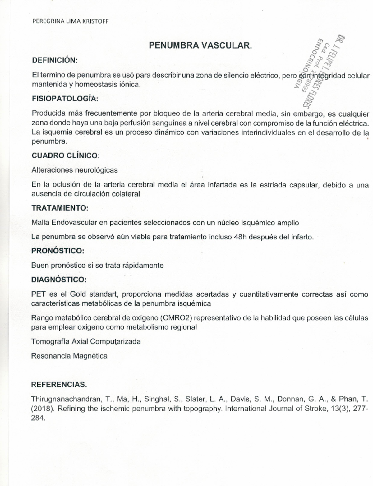 Penumbra Vascular - Endocrinología - Studocu