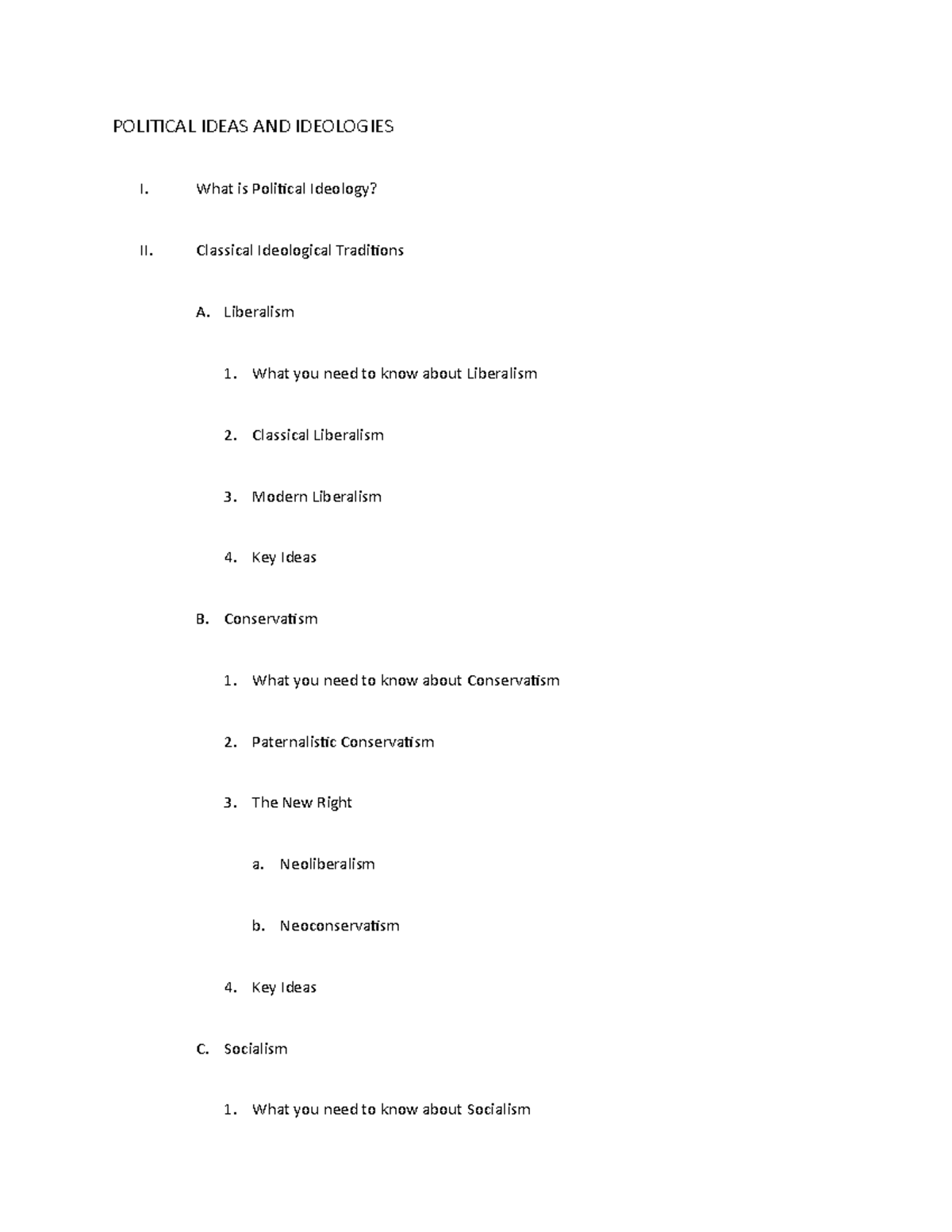 Pol Sci 11- 02 Reviewer on Political Ideas and Ideologies - POLITICAL ...