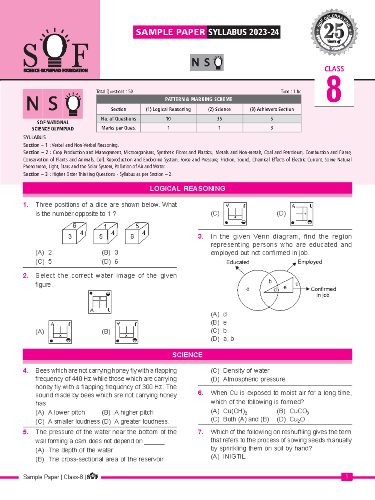 Nso sample paper class-8 - Sample Paper | Class-8 | 1 SAMPLE PAPER ...