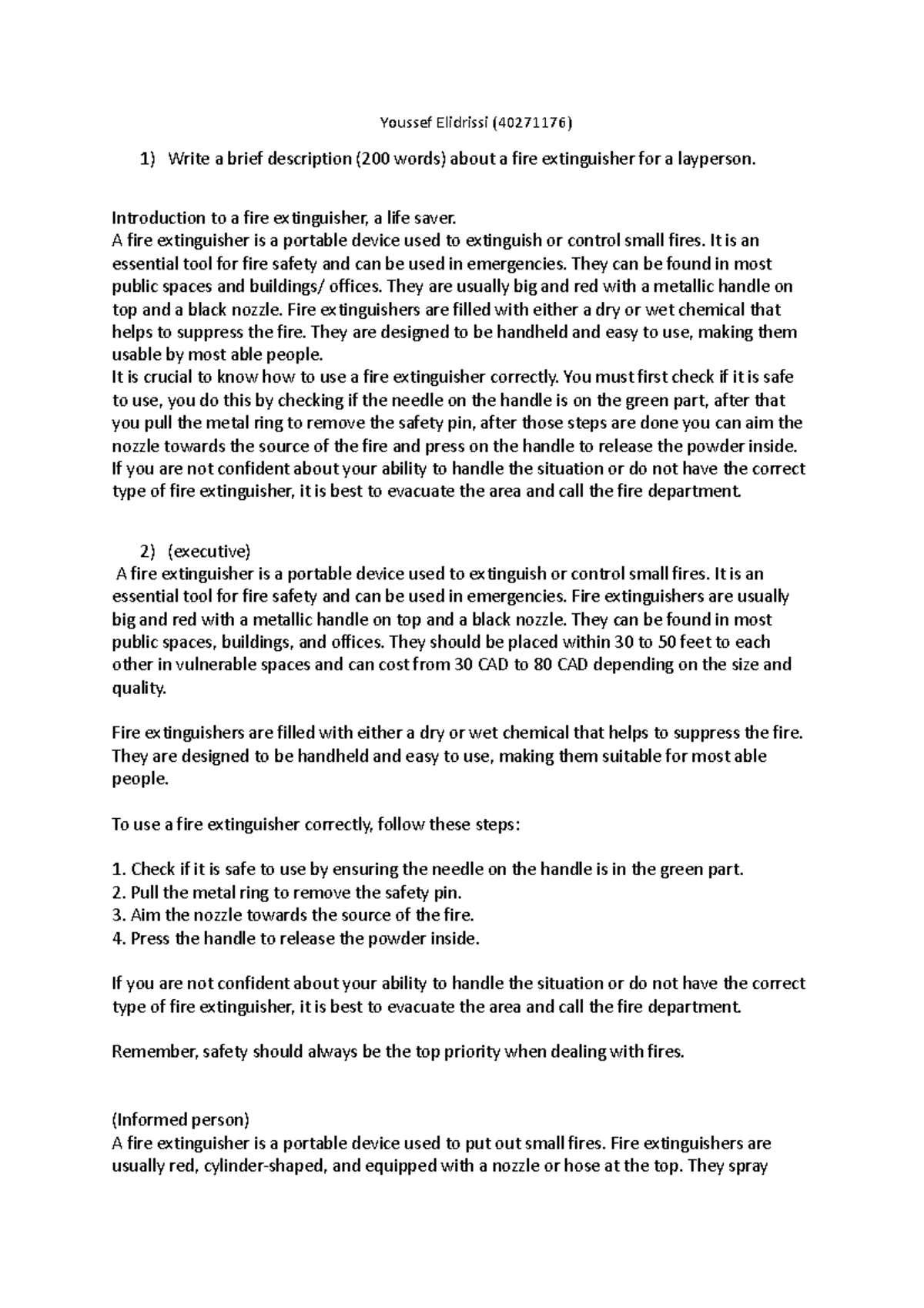 ENCS TUT 2 - thats it innit - Youssef Elidrissi (40271176) 1) Write a ...