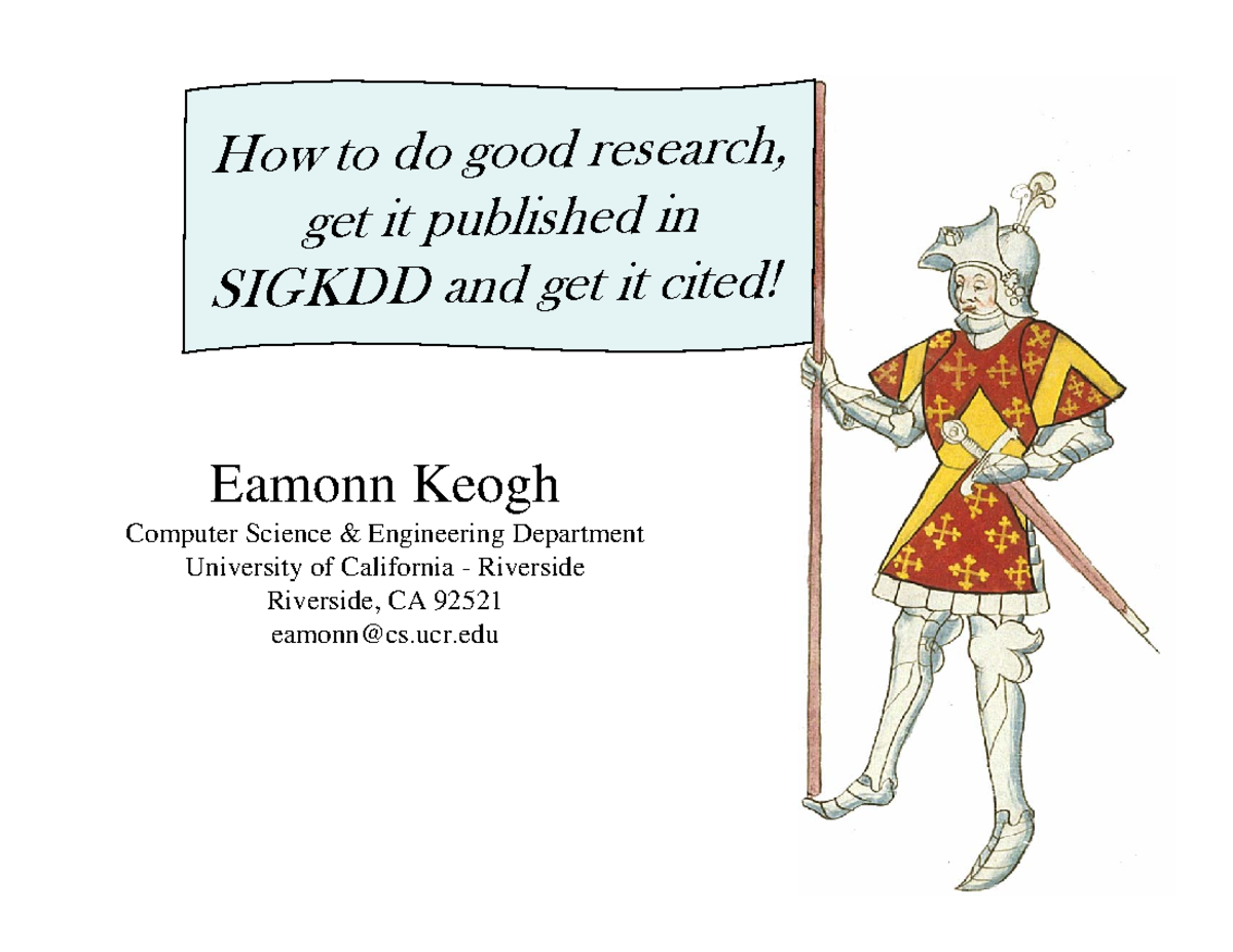 9-2 Keogh Sigkdd 09 tutorial - Eamonn Keogh Computer Science ...