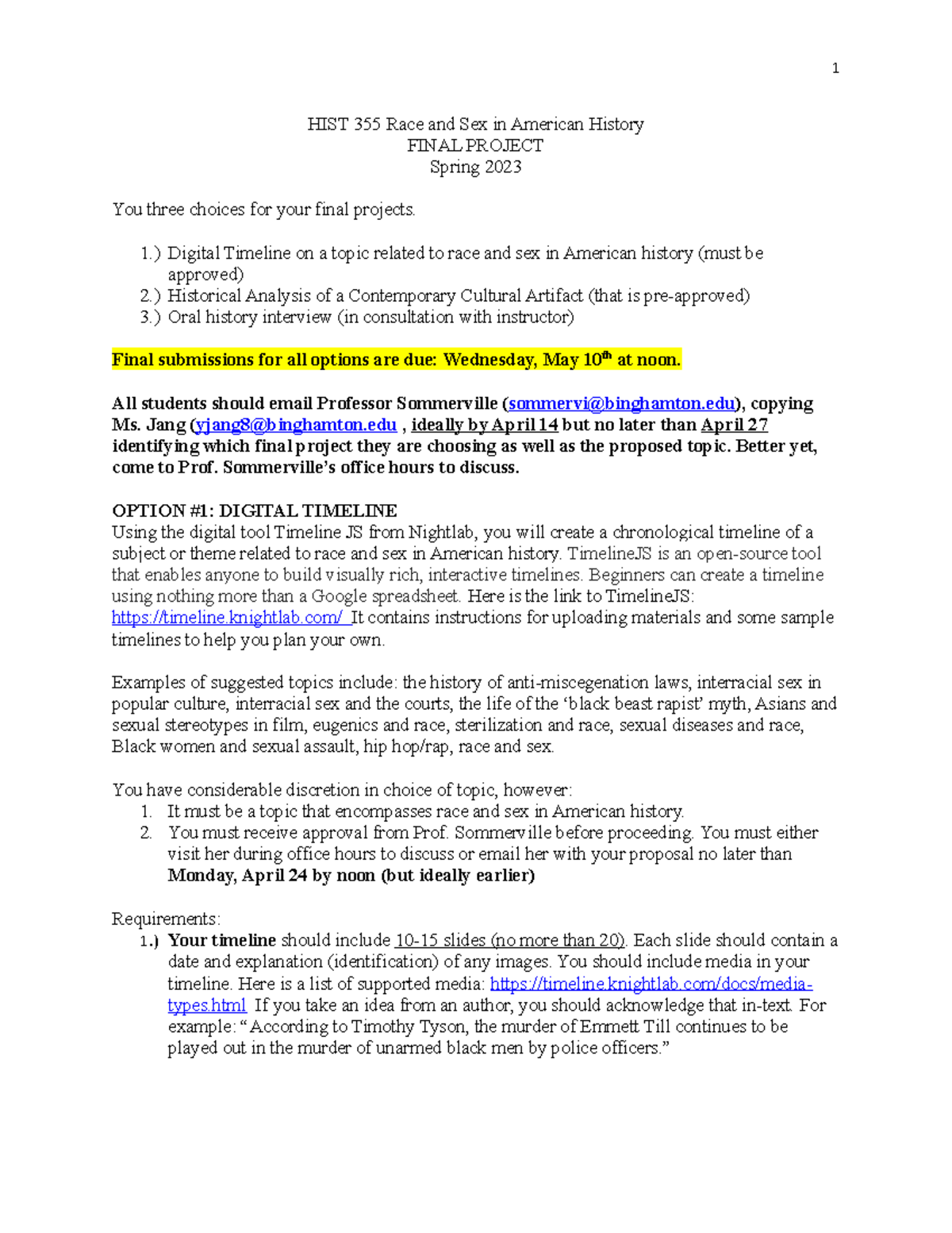 HIST 355 Final Projects - HIST 355 Race and Sex in American History ...