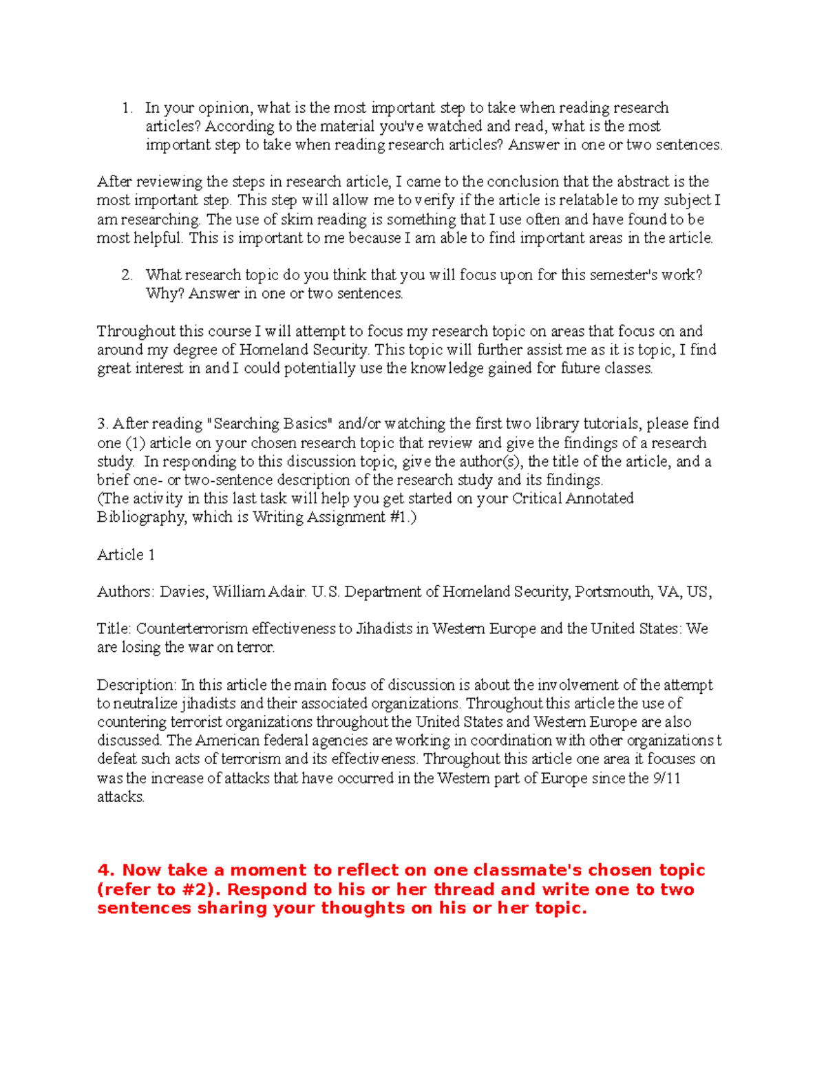 Current Events Analysis - HMLS 302 - In your opinion, what is the most ...