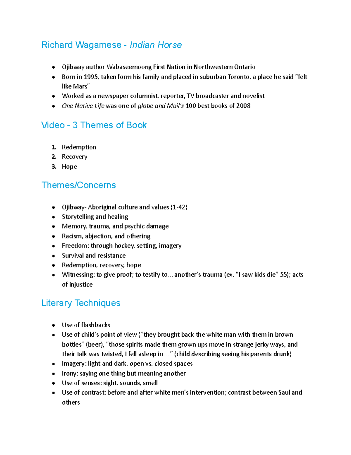 Lecture 2 - EN 111 - Prof Eleanor Ty from WLU - Richard Wagamese ...