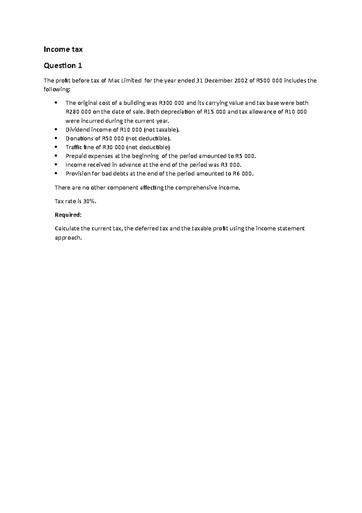Income Tax Revision Exercise Docx Income Tax Question 1 The Profit income-tax-revision-exercise-docx-income-tax-question-1-the-profit