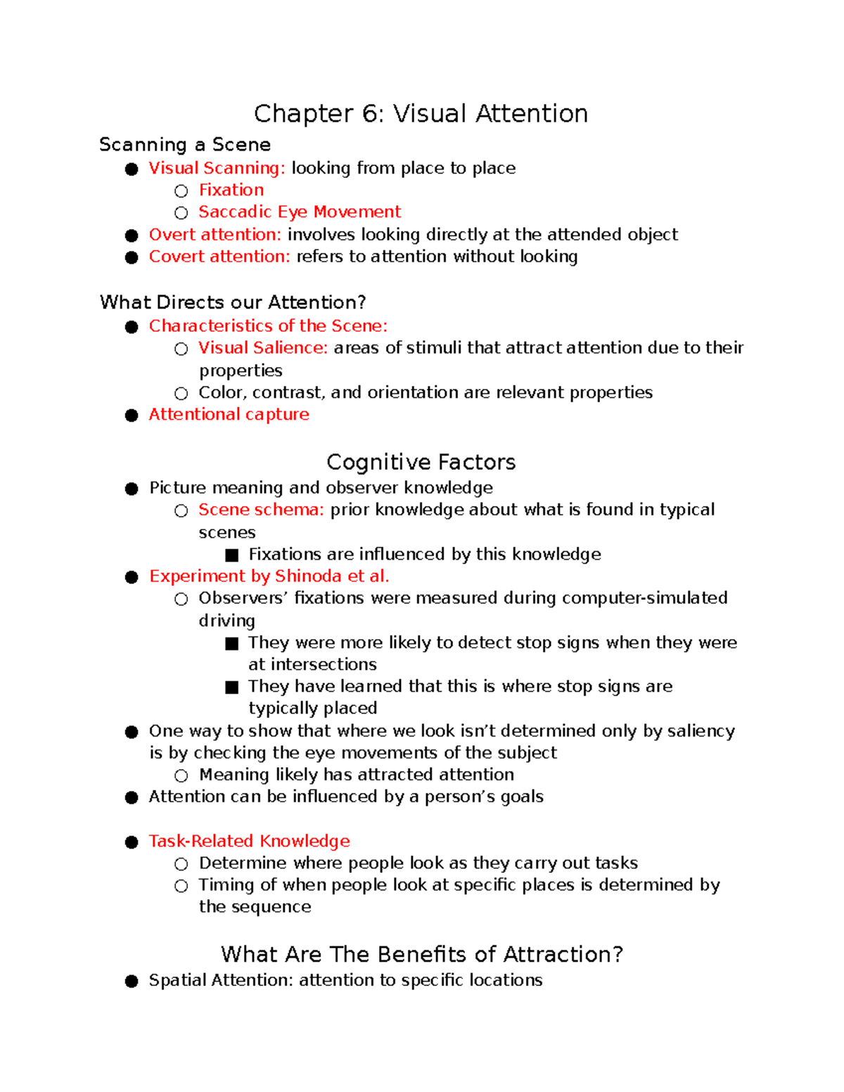 PSYC 406 Chapter 6 Lecture Notes - Chapter 6: Visual Attention Scanning ...