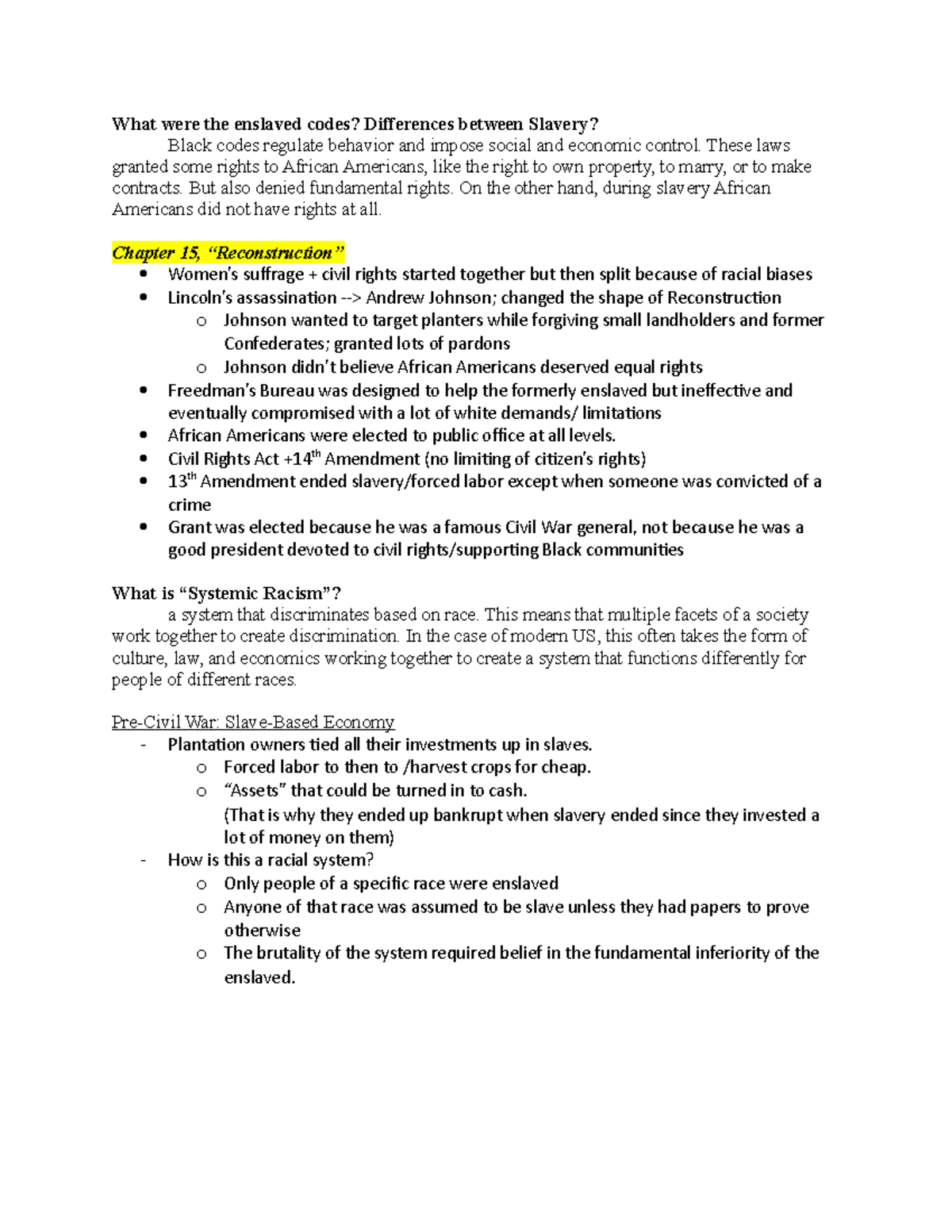 AMH2020 notes - What were the enslaved codes? Differences between ...
