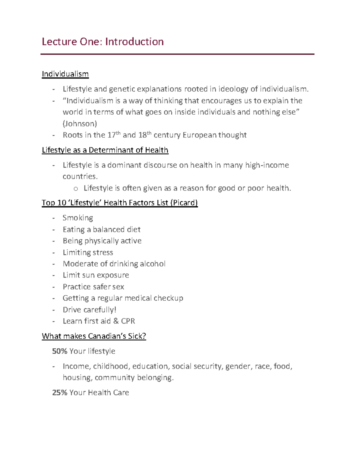 Health Law Lecture 1-2 - Quiz notes for the first quiz - Lecture One ...