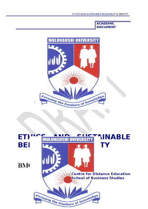 BMG course outline - BMG 102 - MULUNGUSHI UNIVERSITY SCHOOL: BUSINESS ...