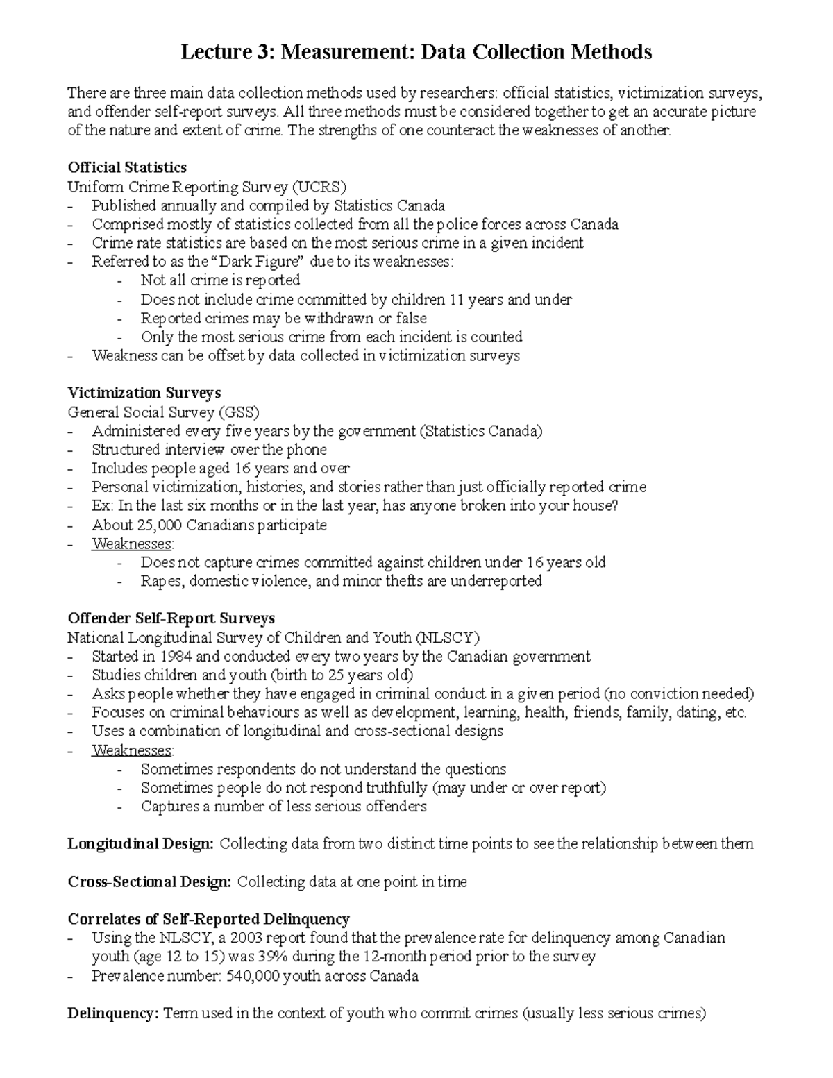 Module 1, Lecture 3 - Measurement - Data Collection - Lecture 3 ...