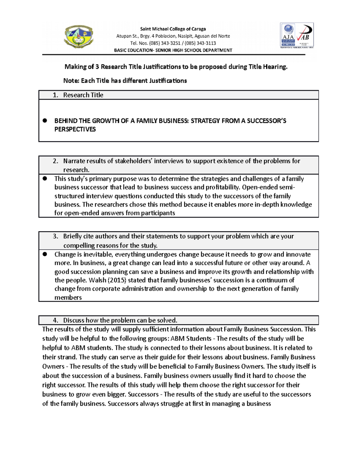 -research-proposal 3 - Making of 3 Research Title Justifications to be ...