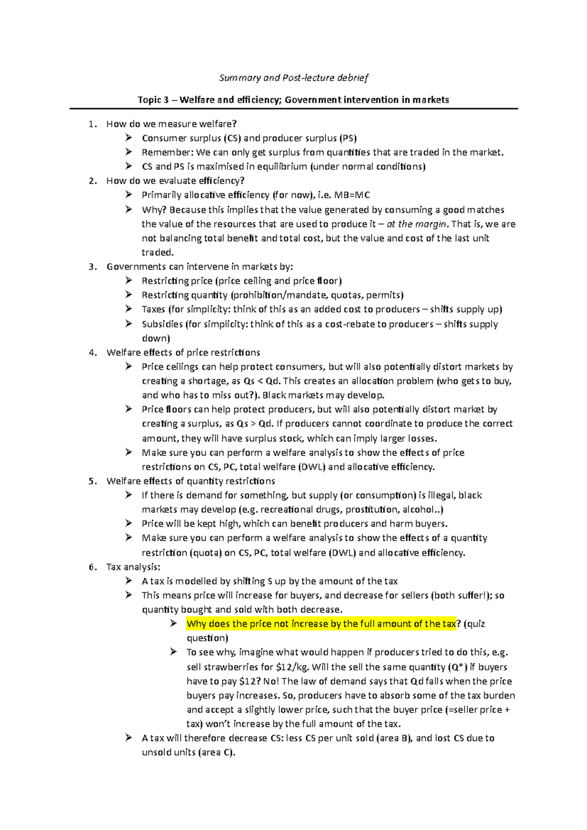 Summary and debrief from Lecture 3 - Summary and Post-lecture debrief ...