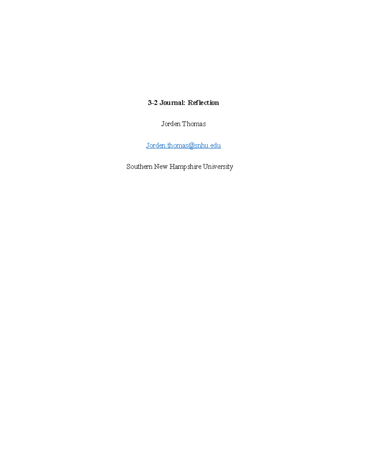 3 2 Journal Reflection - 3-2 Journal: Reflection Jorden Thomas Jorden ...