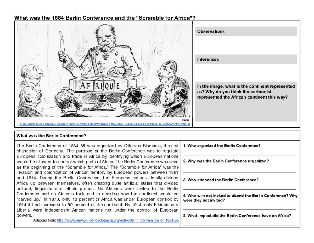 Berlin Conference - Rhodes Colossus - What was the 1884 Berlin ...