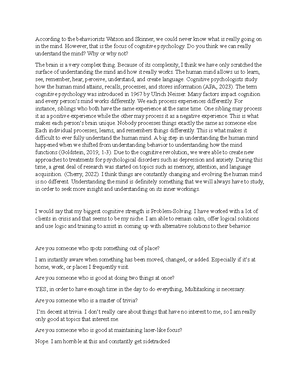 [Solved] According to the behaviorists Watson and Skinner we could ...