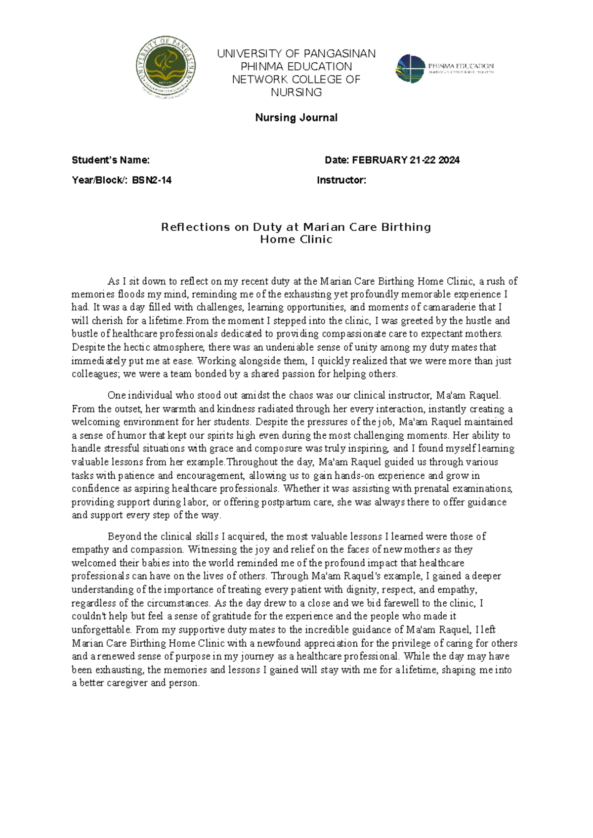 Nursing Journal - UNIVERSITY OF PANGASINAN PHINMA EDUCATION NETWORK ...