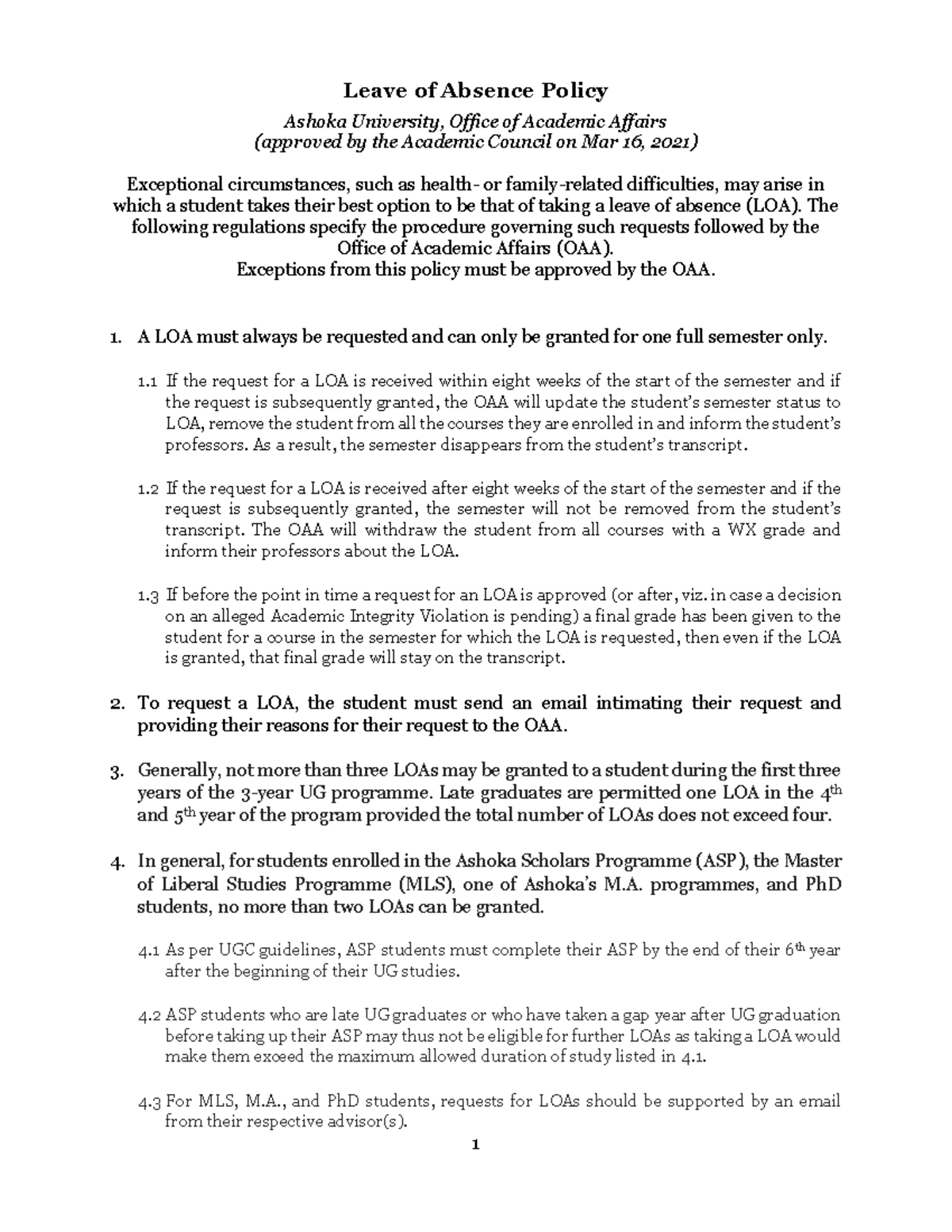 Policies 029c985f-0dc4-430d-ac3d-caedb 517865 b - 1 Leave of Absence ...