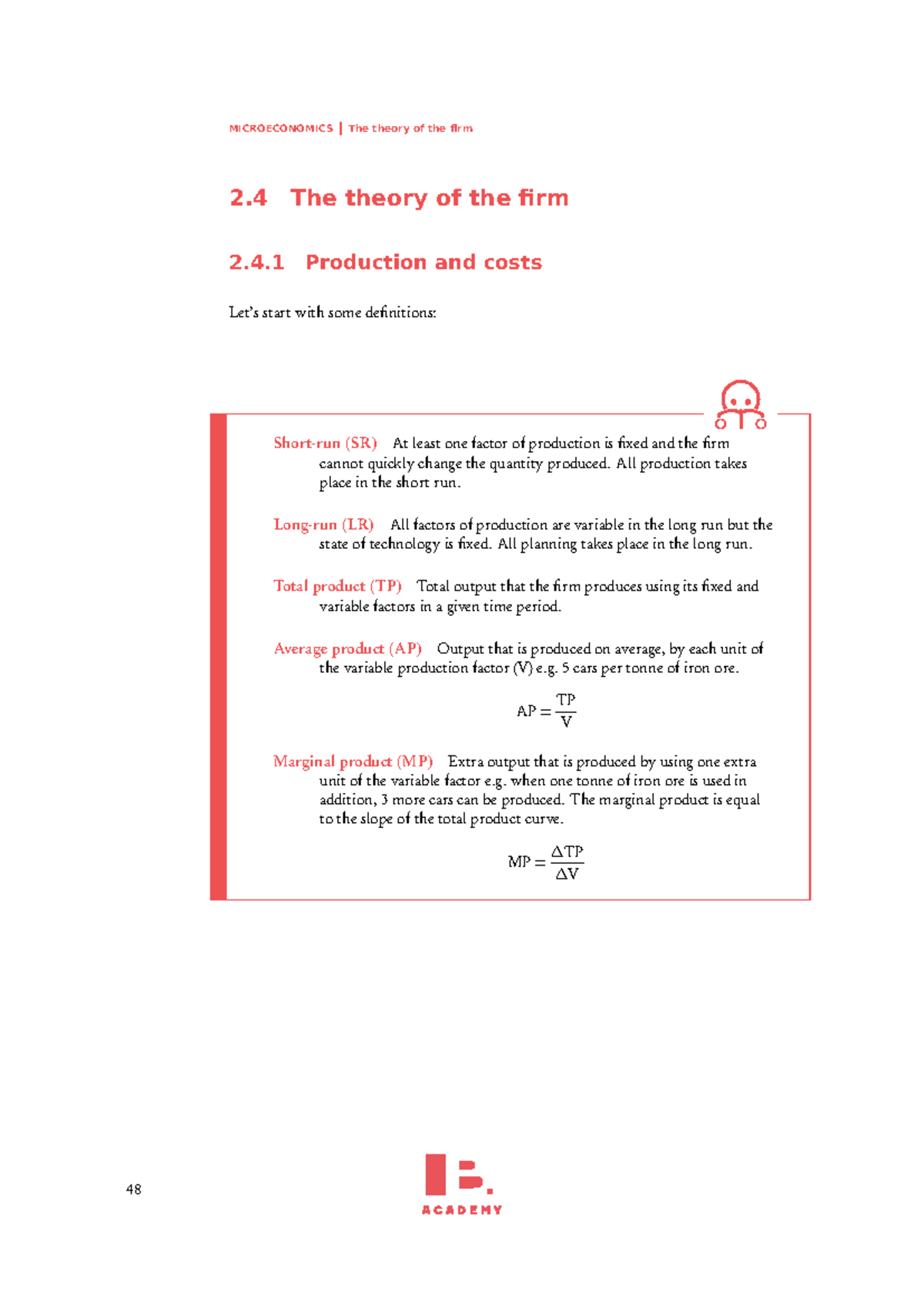 Theory of firm - dpq - MICROECONOMICS The theory of the firm 2 The ...