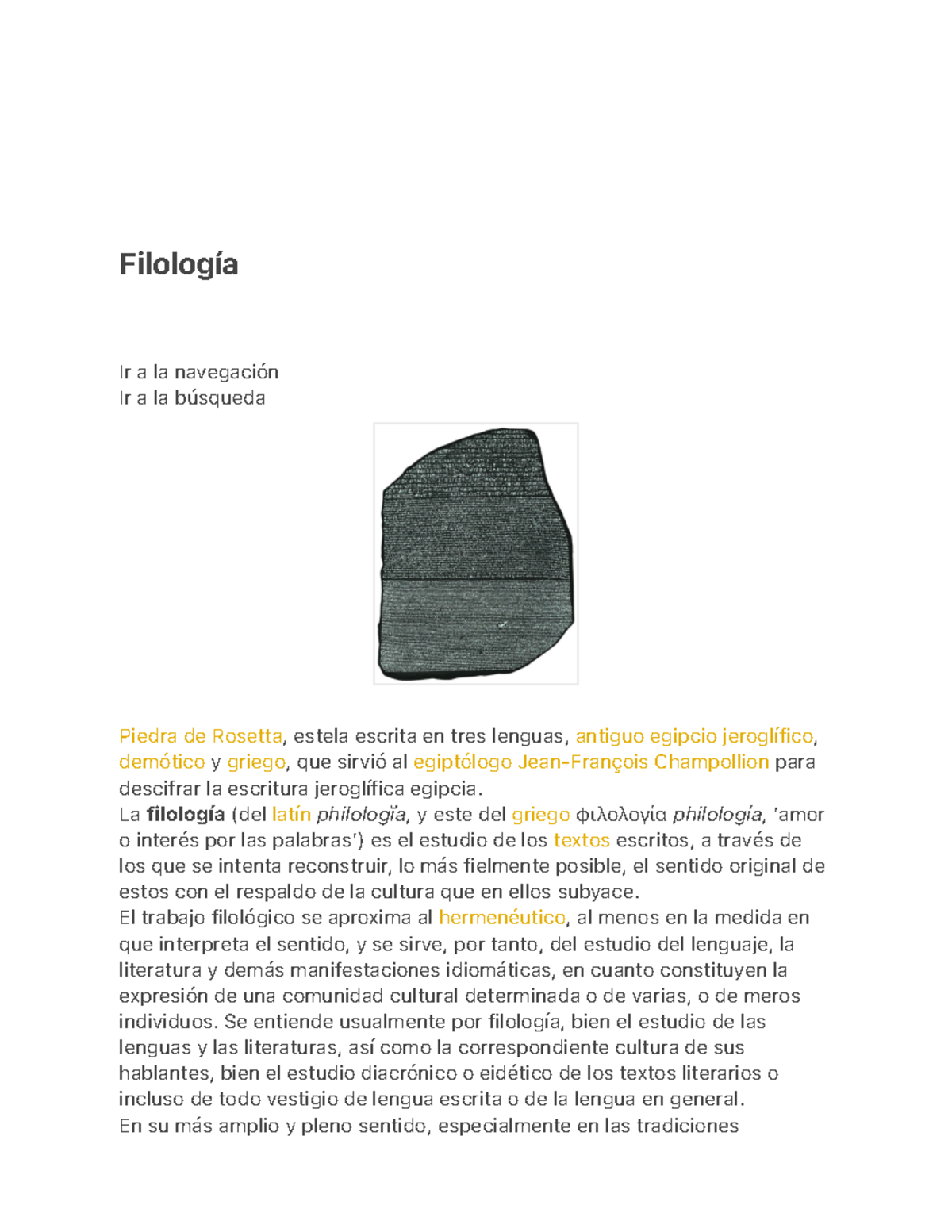 Filología - El trabajo filológico se aproxima al hermenéutico, al menos ...