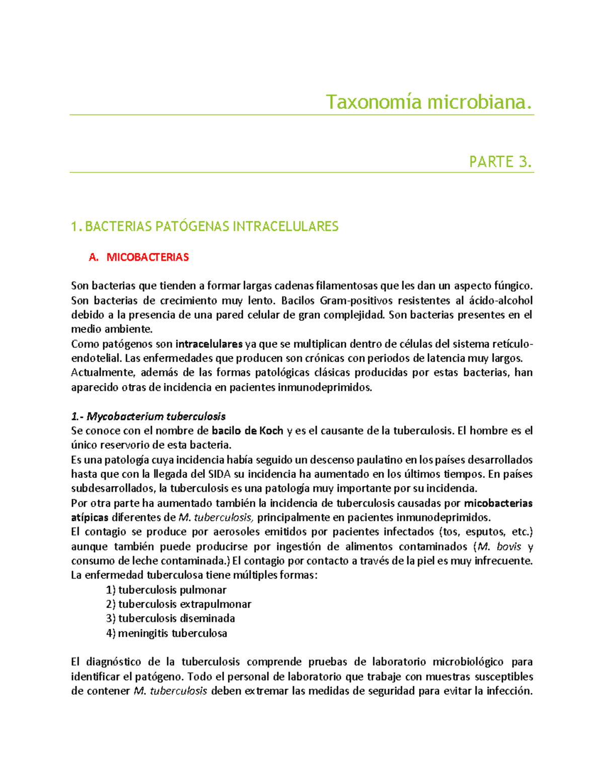 Bacterias patógenas parte 3 - Taxonomía microbiana. PARTE 3. 1 ...
