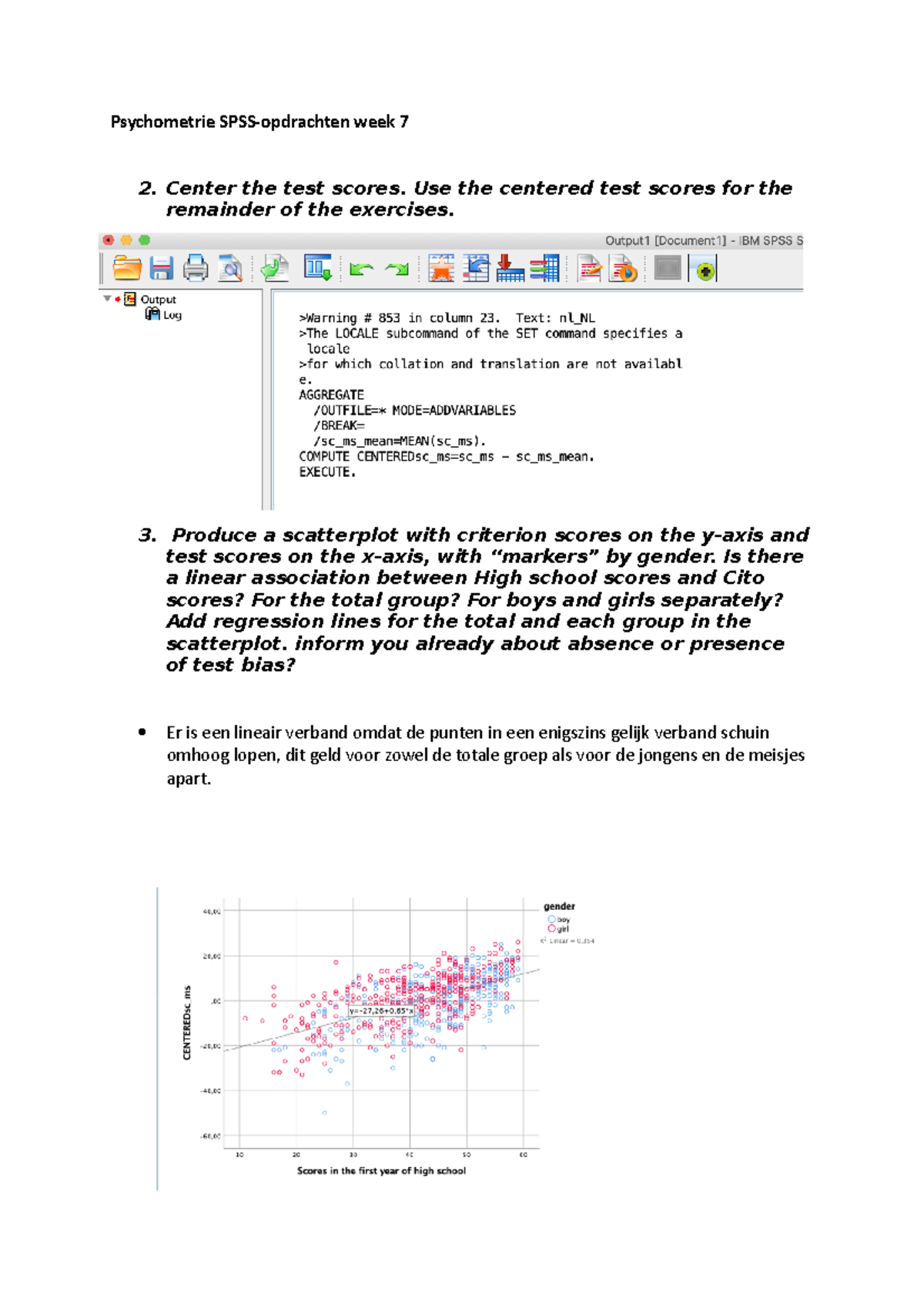 Psychometrie SPSS opdrachten week 7 - Psychometrie SPSS-opdrachten week ...