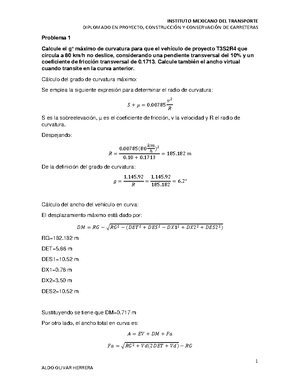Ejercicio Curva Horizontal Simple - Elementos geométricos y deflexiones ...