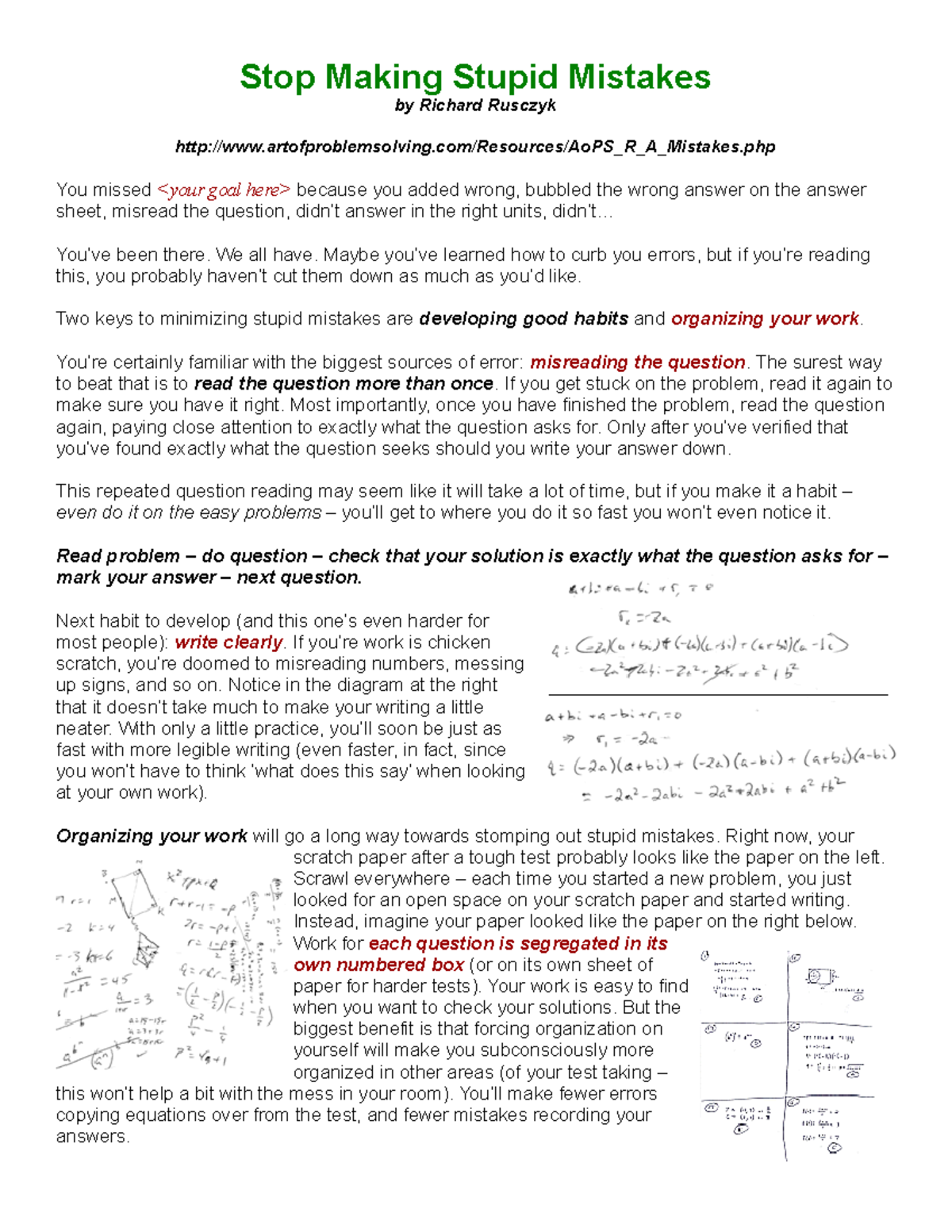 A Mathematician on Avoiding Stupid Mistakes - Stop Making Stupid ...
