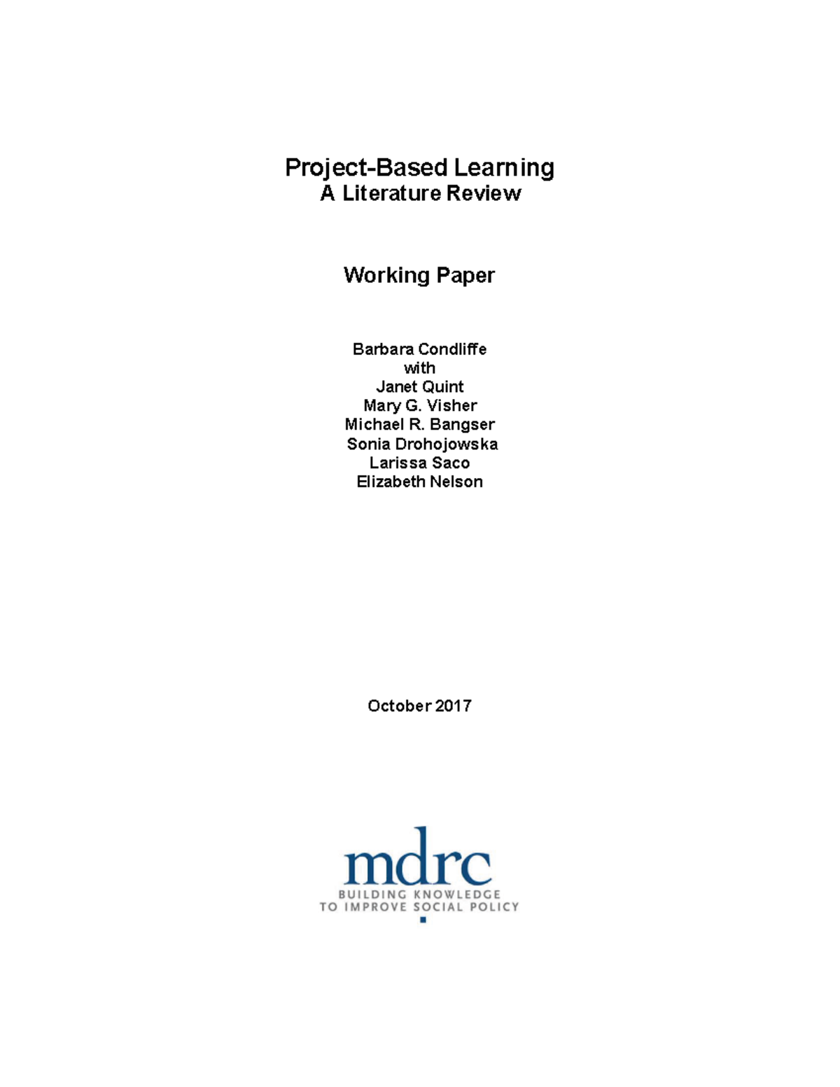 Project-Based Learning-Lit Rev Final - Project-Based Learning A ...
