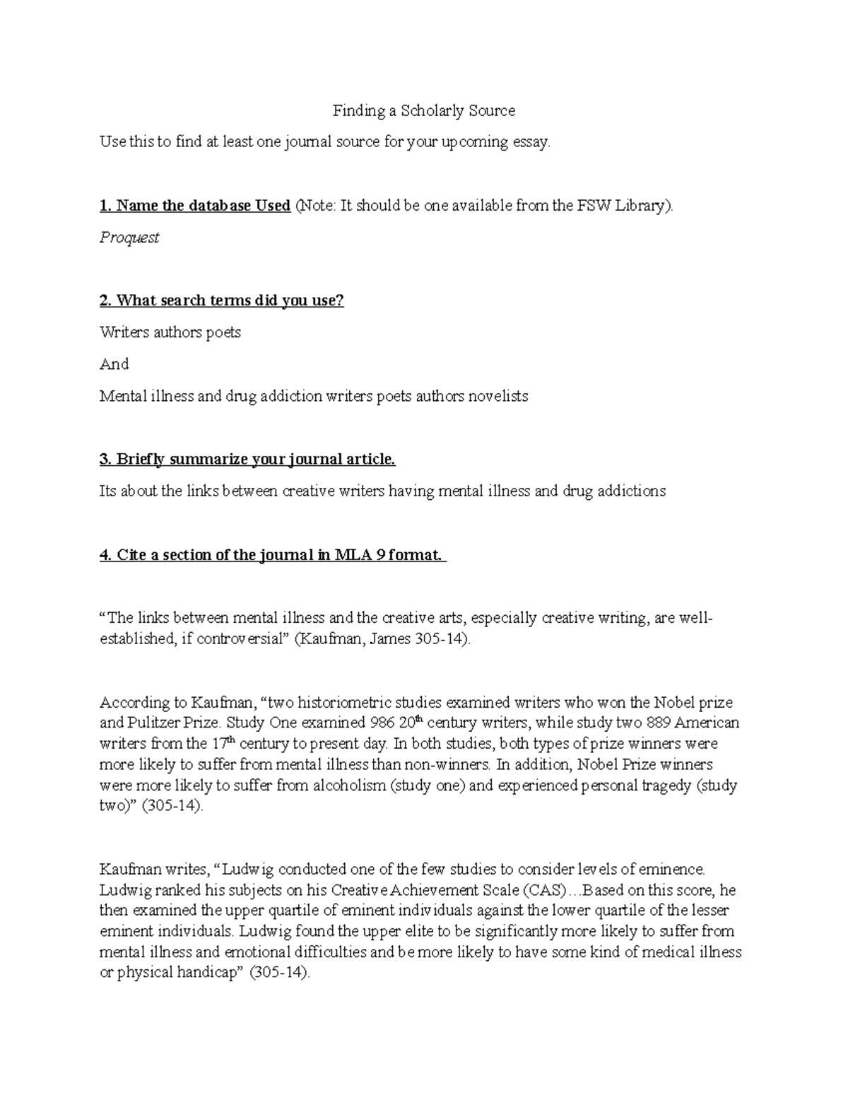 research article essay - Finding a Scholarly Source Use this to find at ...