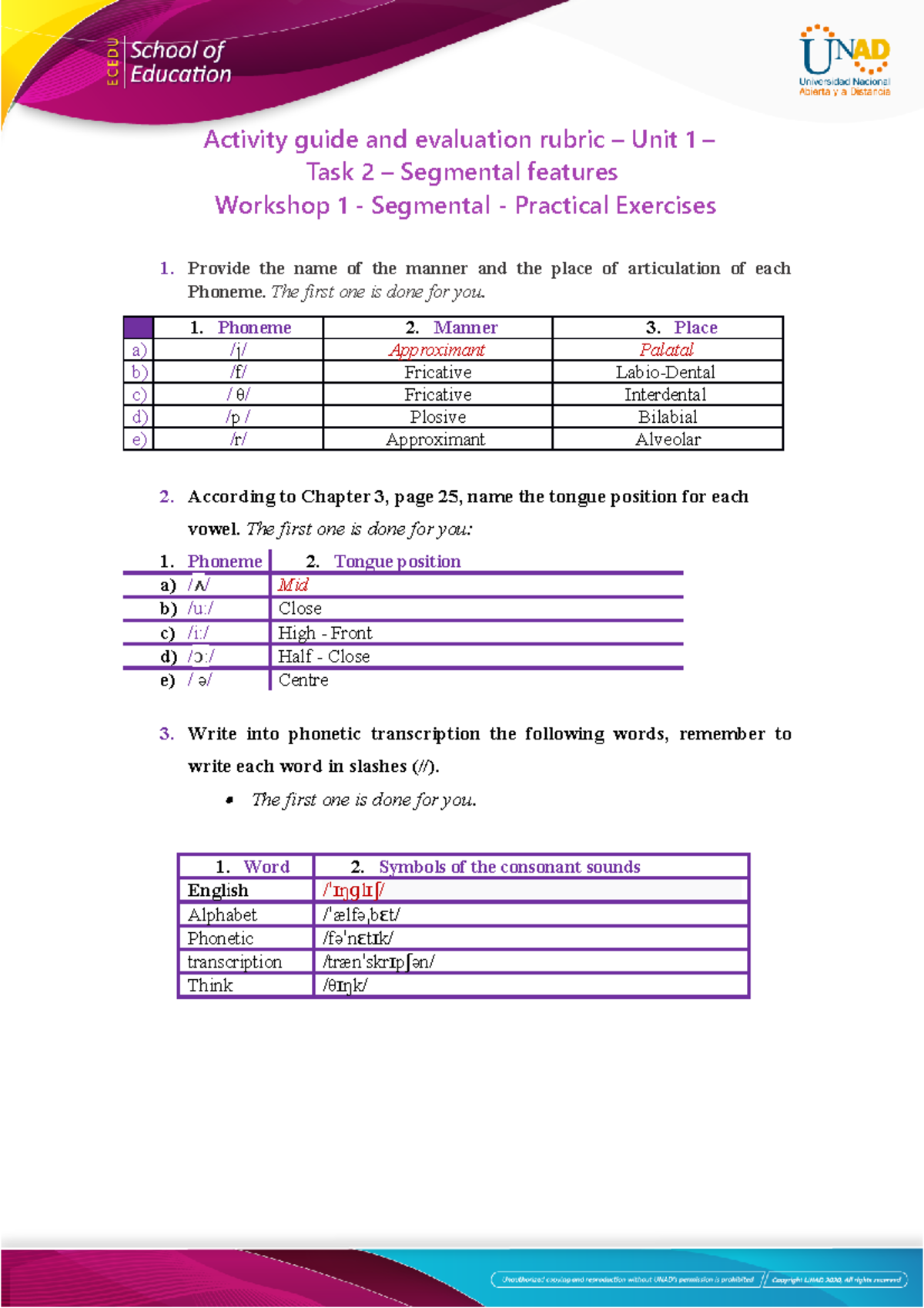 Anexo 1 - Workshop 1 Segmental - Practical exercises - Activity guide and evaluation rubric ...