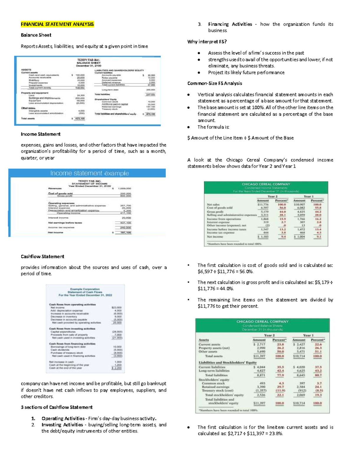 Valcom- Financial- Ratio - FINANCIAL STATEMENT ANALYSIS Balance Sheet ...
