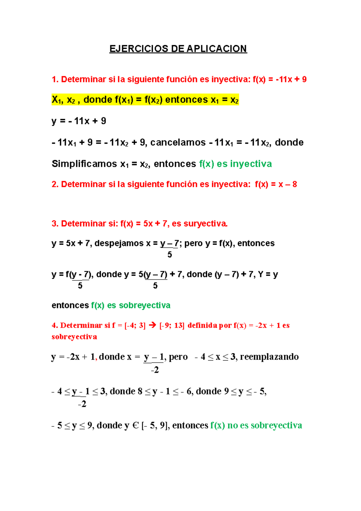 Ejercicios DE Aplicacion TRES - EJERCICIOS DE APLICACION Determinar si ...