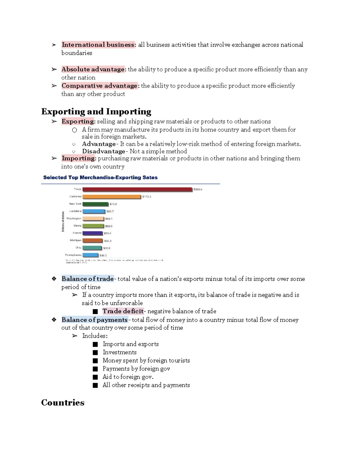 CH3 global business - CHAPTER 3 NOTES PROF SINGH - International ...