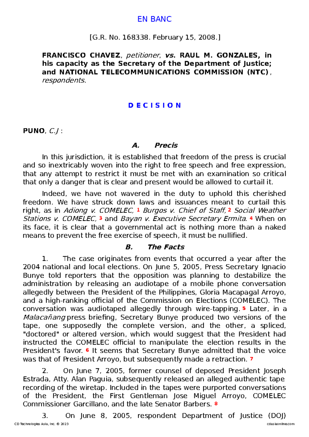 154261-2008-Chavez v - Case - EN BANC [G. No. 168338. February 15, 2008 ...