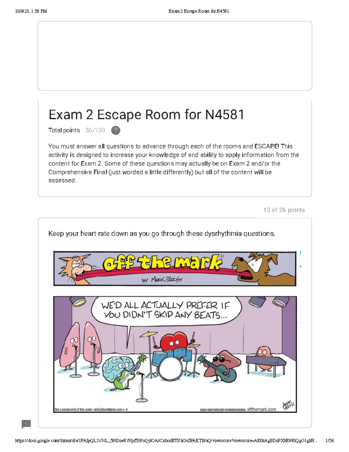 Exam 2 Escape Room for N4581 - - Studocu