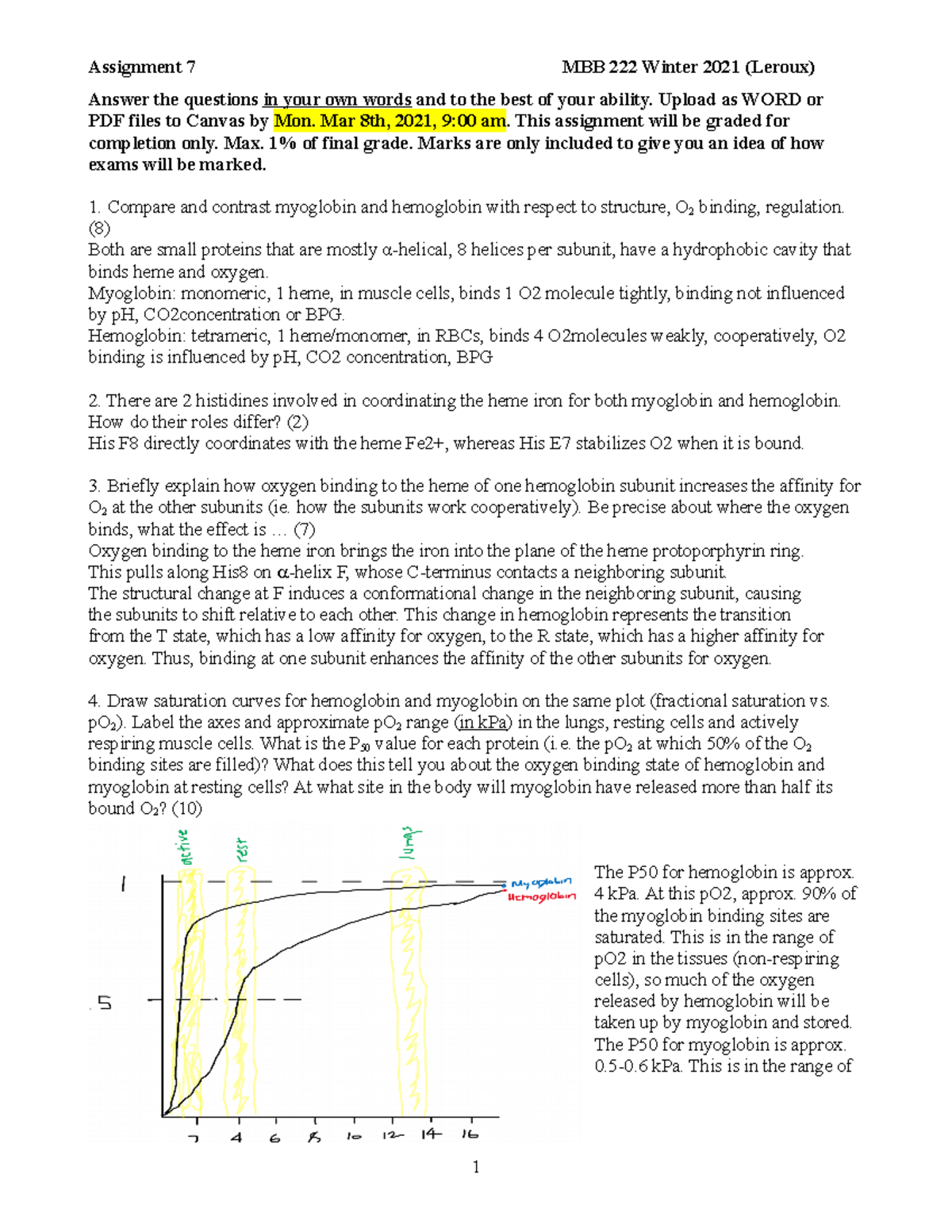 Assignment 7 MBB - go crazy - Assignment 7 MBB 222 Winter 2021 (Leroux ...