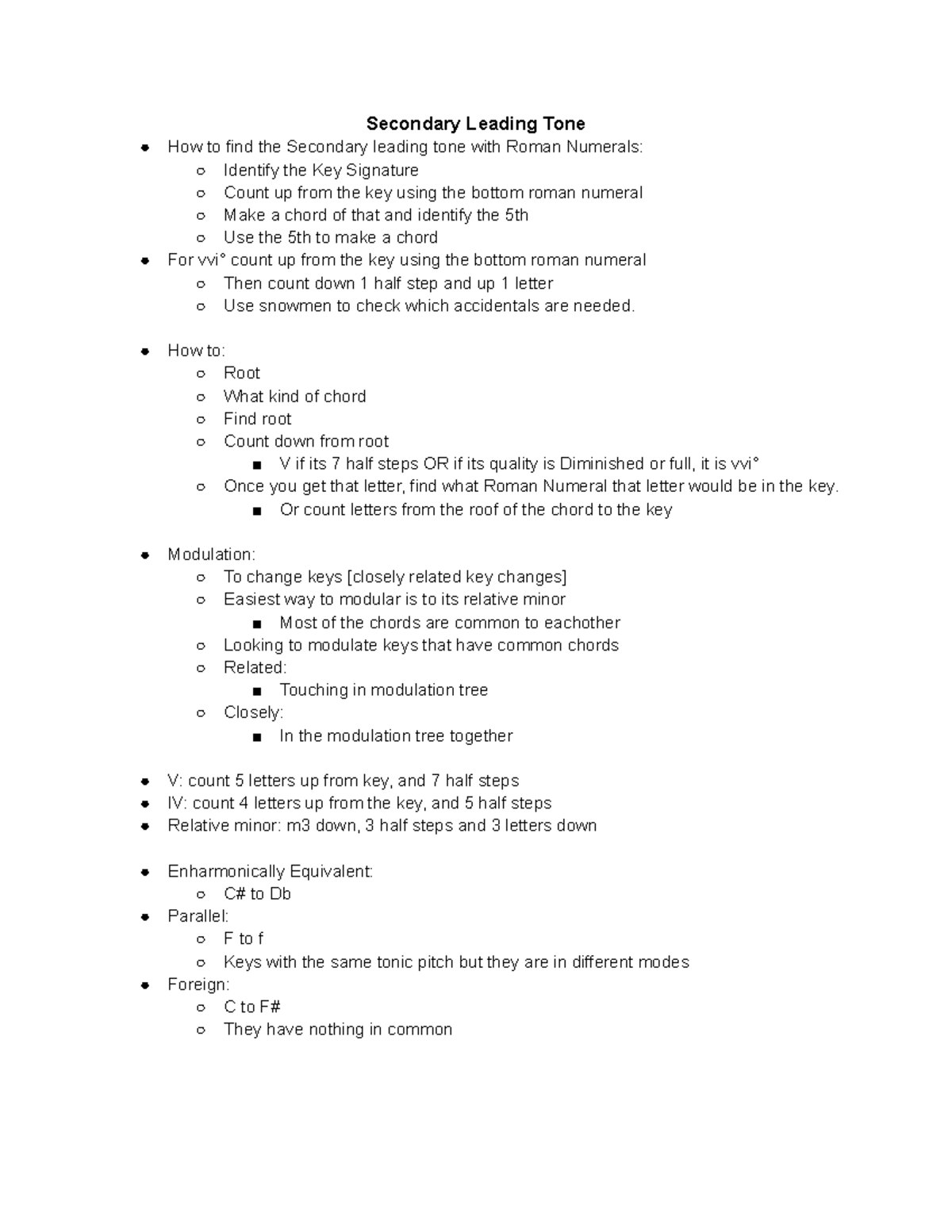 Theory II - Secondary Leading Tone - Secondary Leading Tone How to find ...