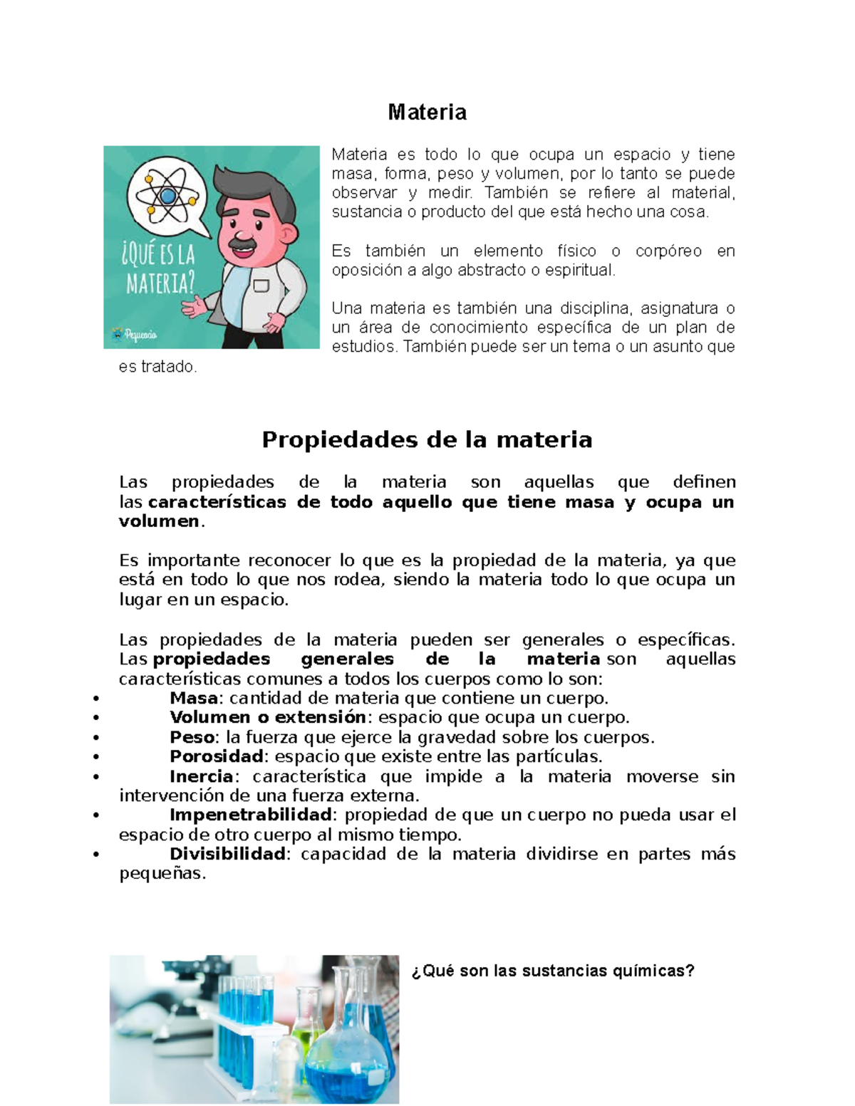 Estados de la materia y propiedades - Materia Materia es todo lo que ...