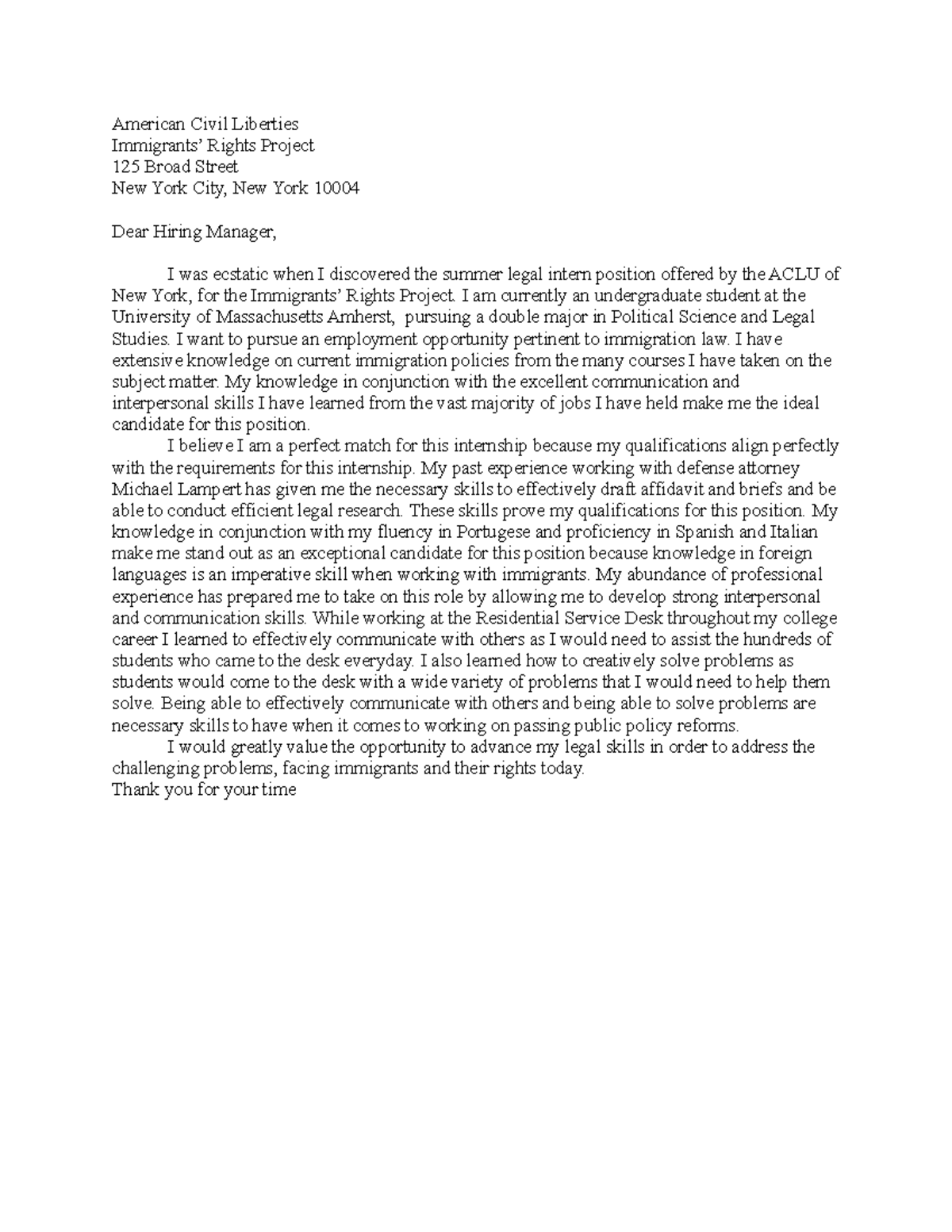 377 cover letter 3 - classwork - American Civil Liberties Immigrants ...