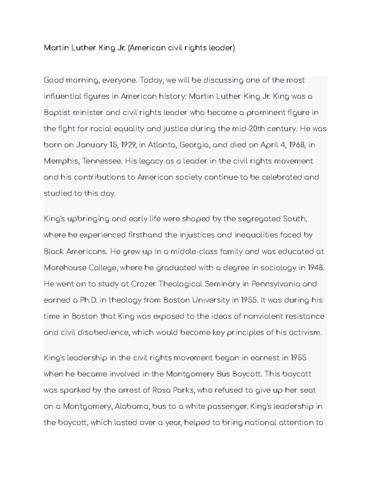 Martin Luther King Jr. (American civil rights leader) - Martin Luther ...