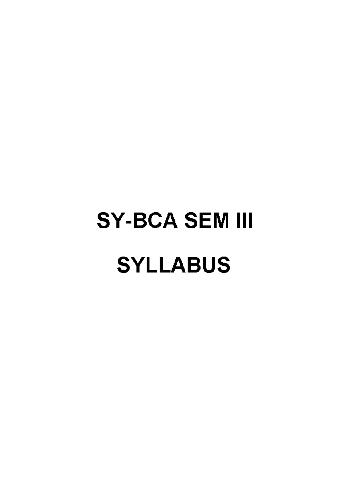 Sy Bca Sem Iii Syllabus Sy Bca Sem Iii Syllabus Operating System Cmp507 Course Objectives