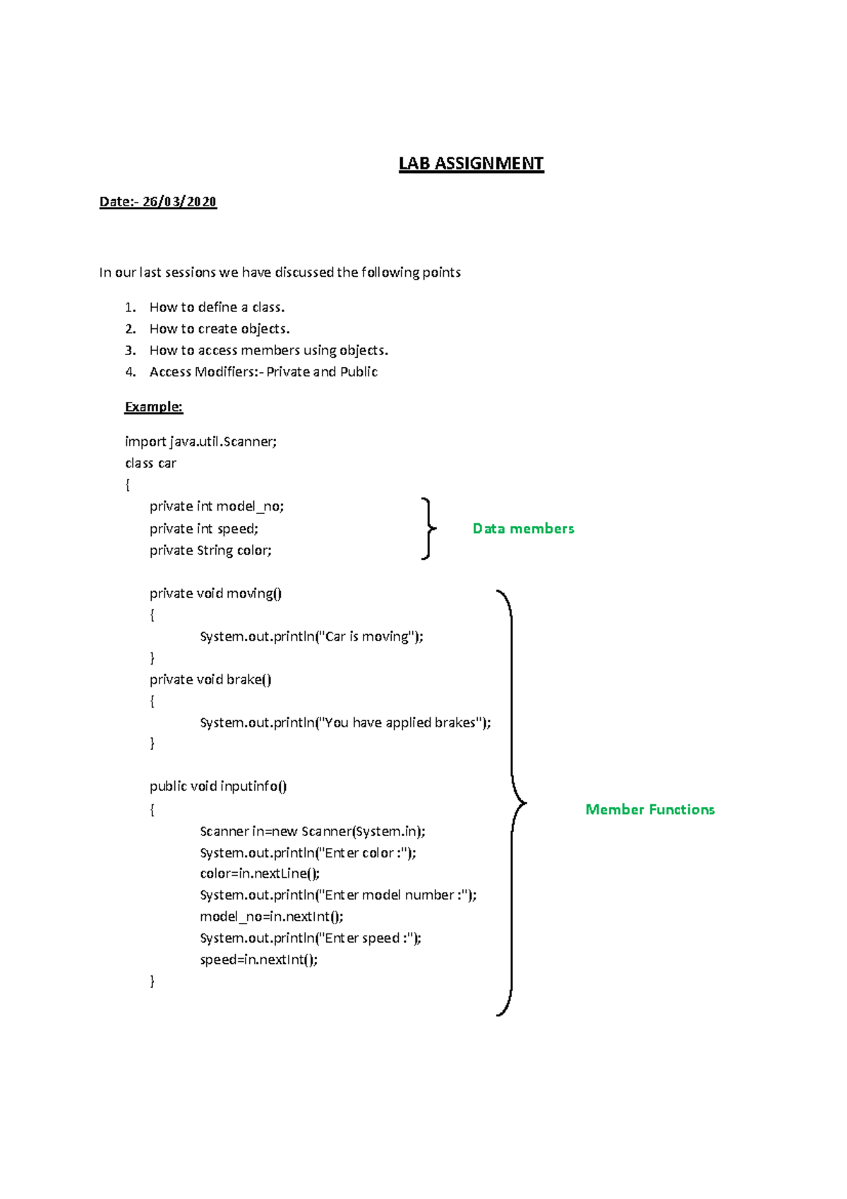Lab2603 - Practice Material - LAB ASSIGNMENT Date:- 26/03/ In our last ...