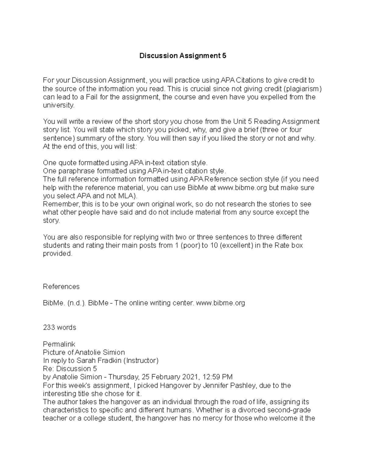 Discussion Assignment UNIT-5 - Discussion Assignment 5 For your ...