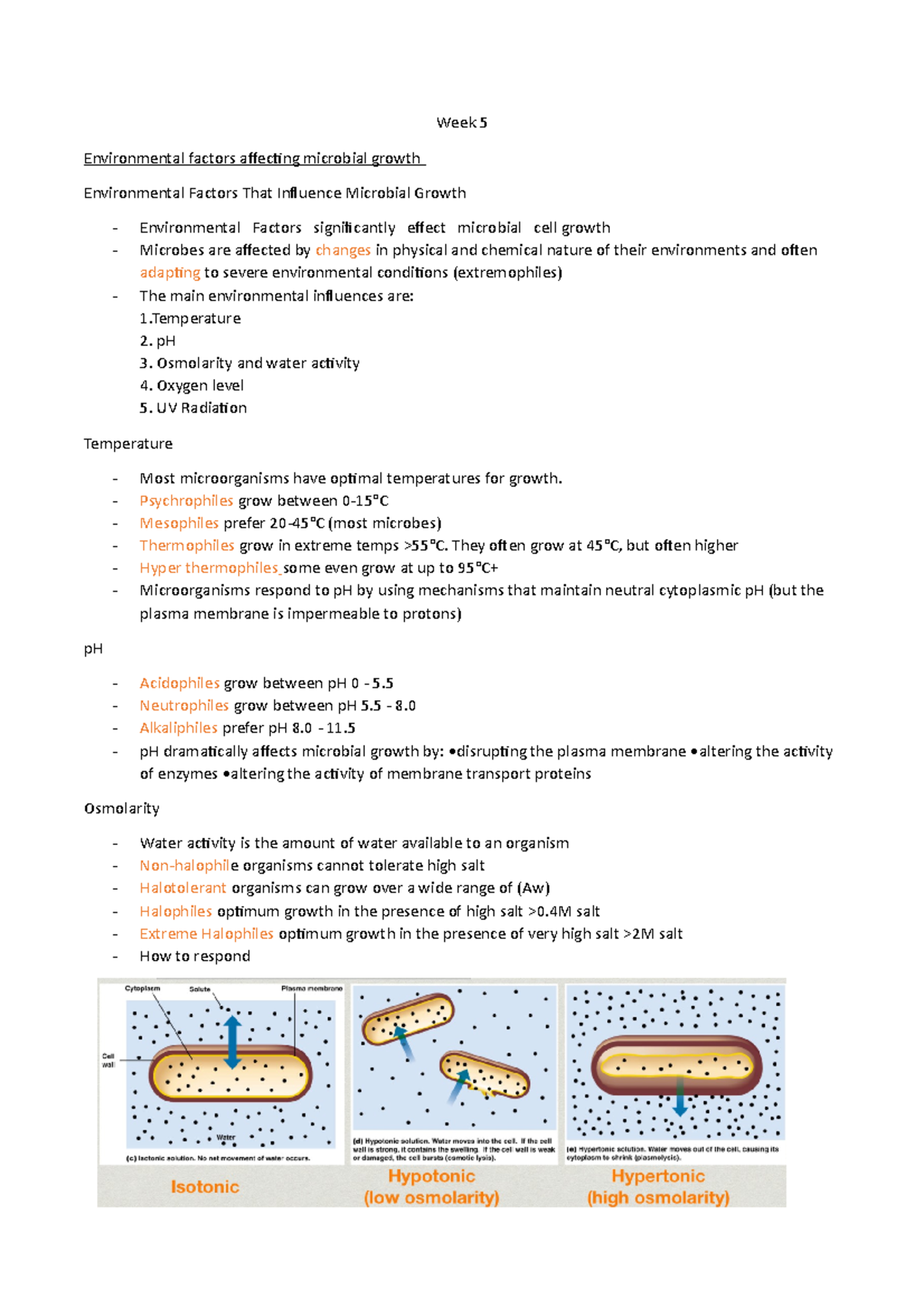 Week 5 - week5 - Week 5 Environmental factors affecting microbial ...