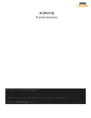 16. JS Part 4 (Qs) - oookngrvbjjf bk'/ - JS (P ar t 4) Practice Ques tions Qs1. Write a JS ...
