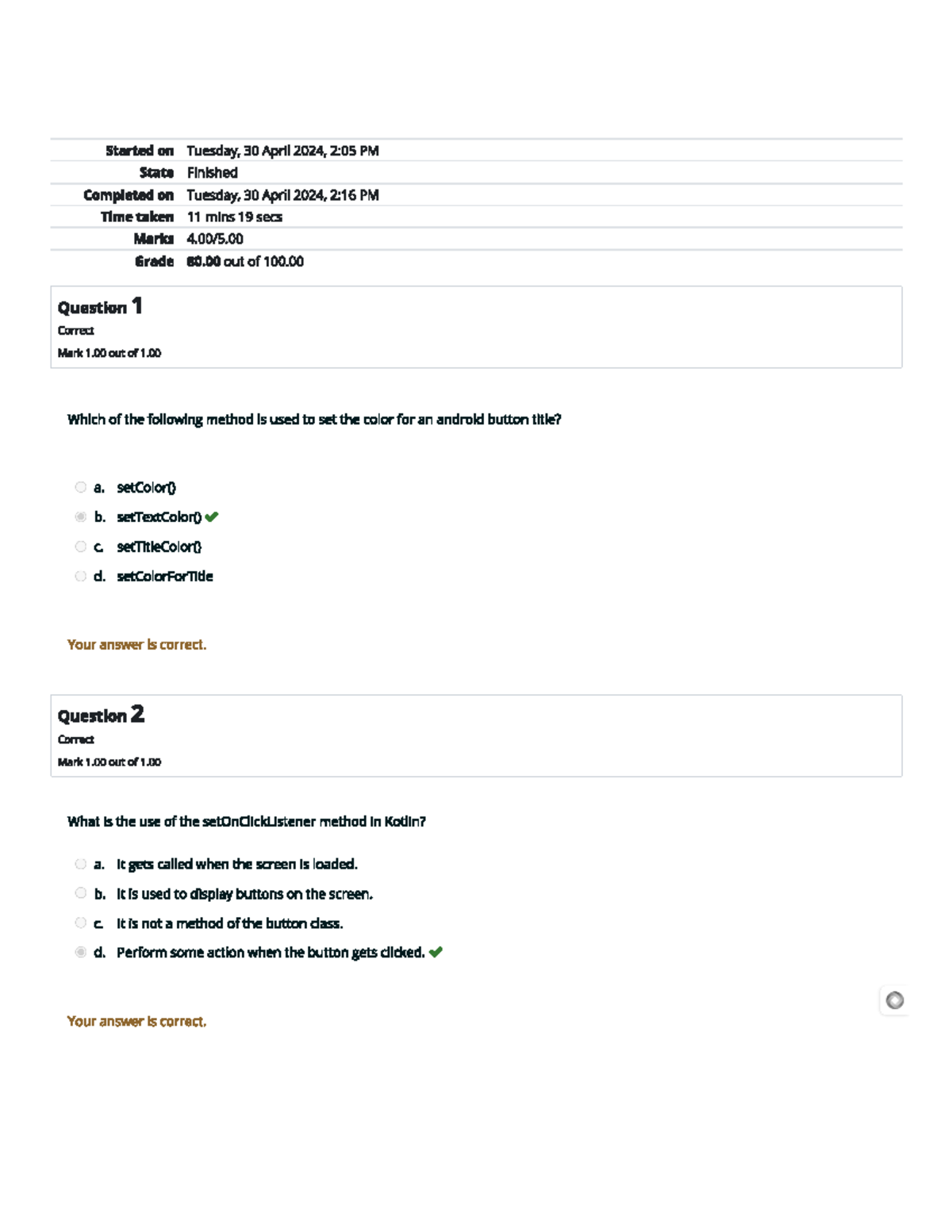 Self Quiz Unit 3 - CS 4405 - Studocu