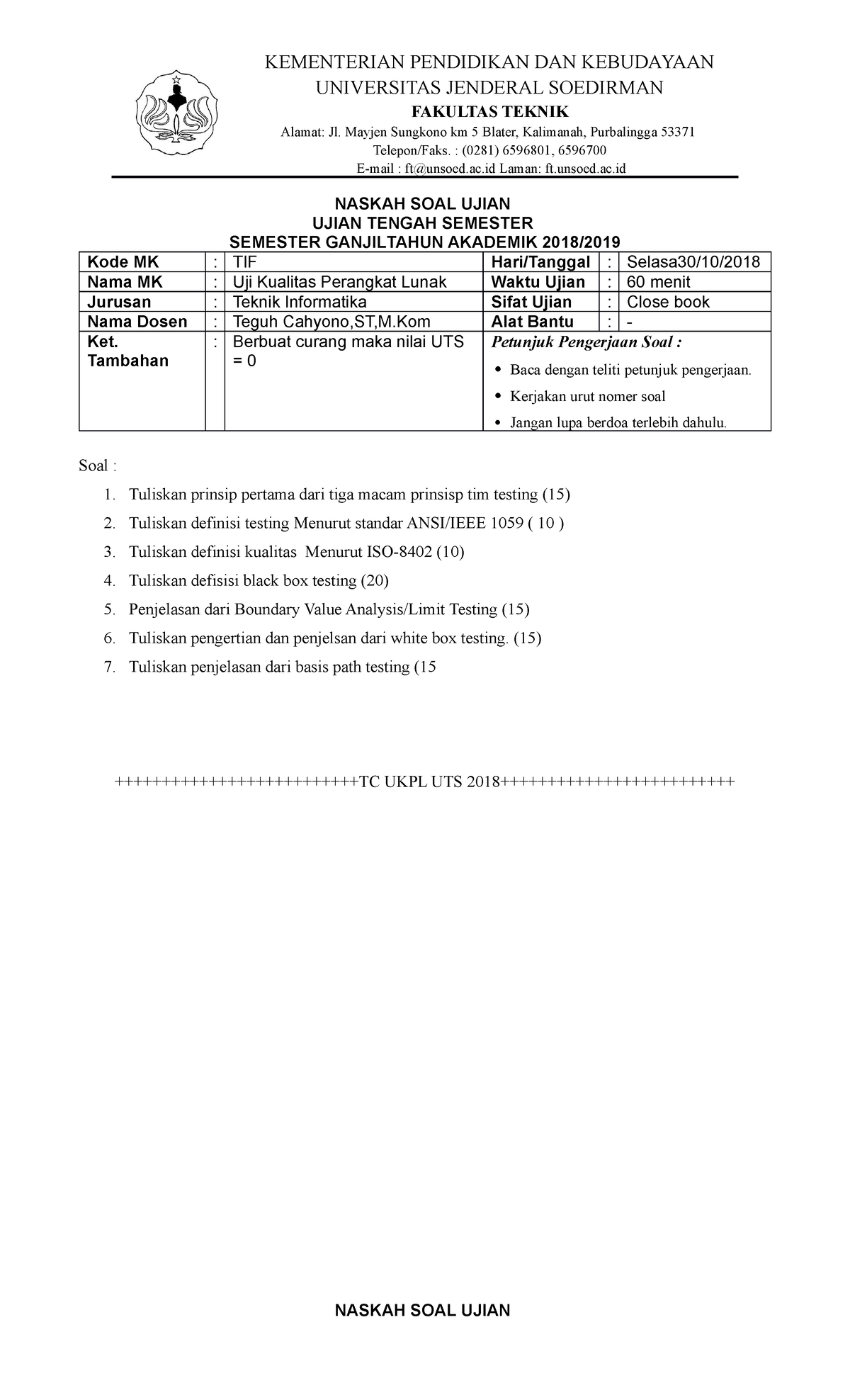 UTS ADS 2021 - Contoh soal Ujian Tengah Semester mata kuliah analisis ...