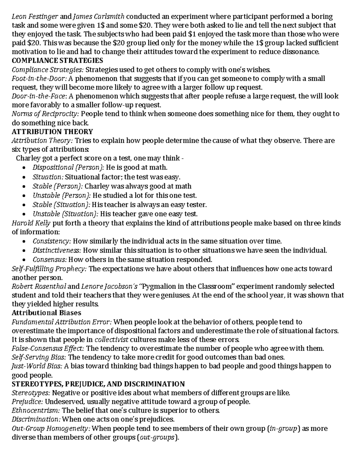 AP Psychology 36-36 - Leon Festinger and James Carlsmith conducted an ...