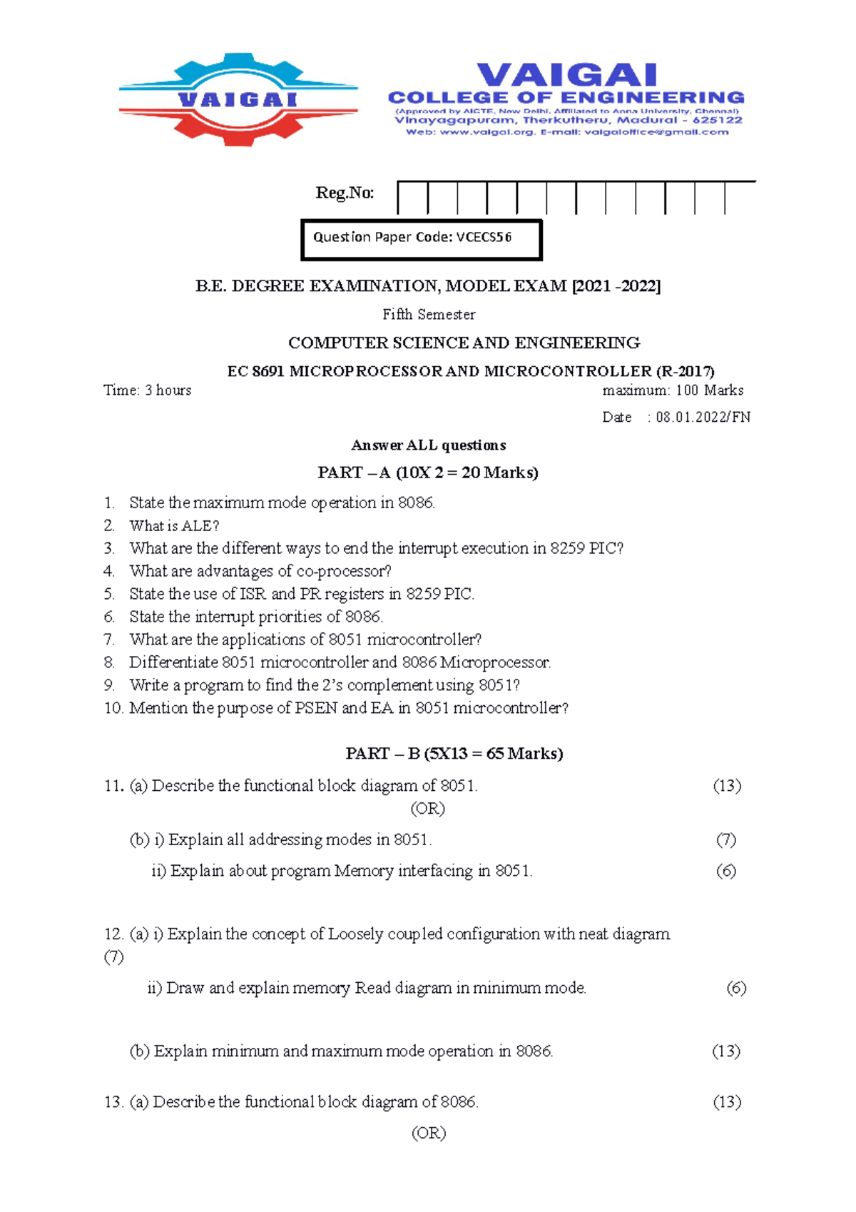 MPMC model - KKKKKKKKKKKKKKKKK - B. DEGREE EXAMINATION, MODEL EXAM ...